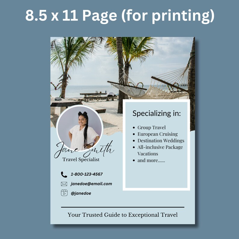 Travel Agent Introduction Flyer Template, Travel Agency Instagram and ...