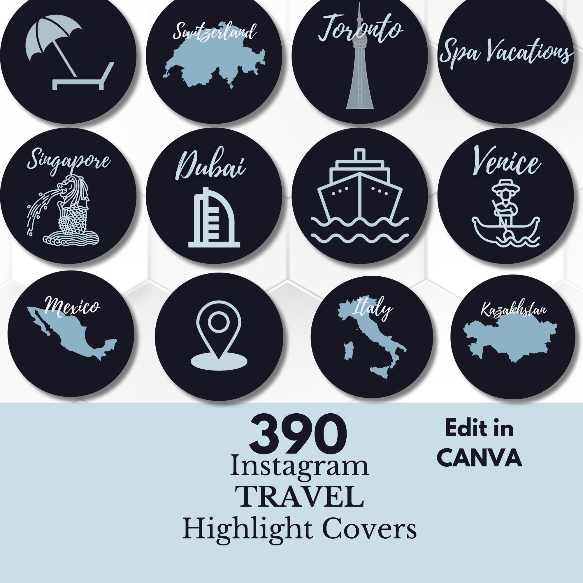 Travel Instagram Highlight Cover, Travel Highlight Cover Bundle ...