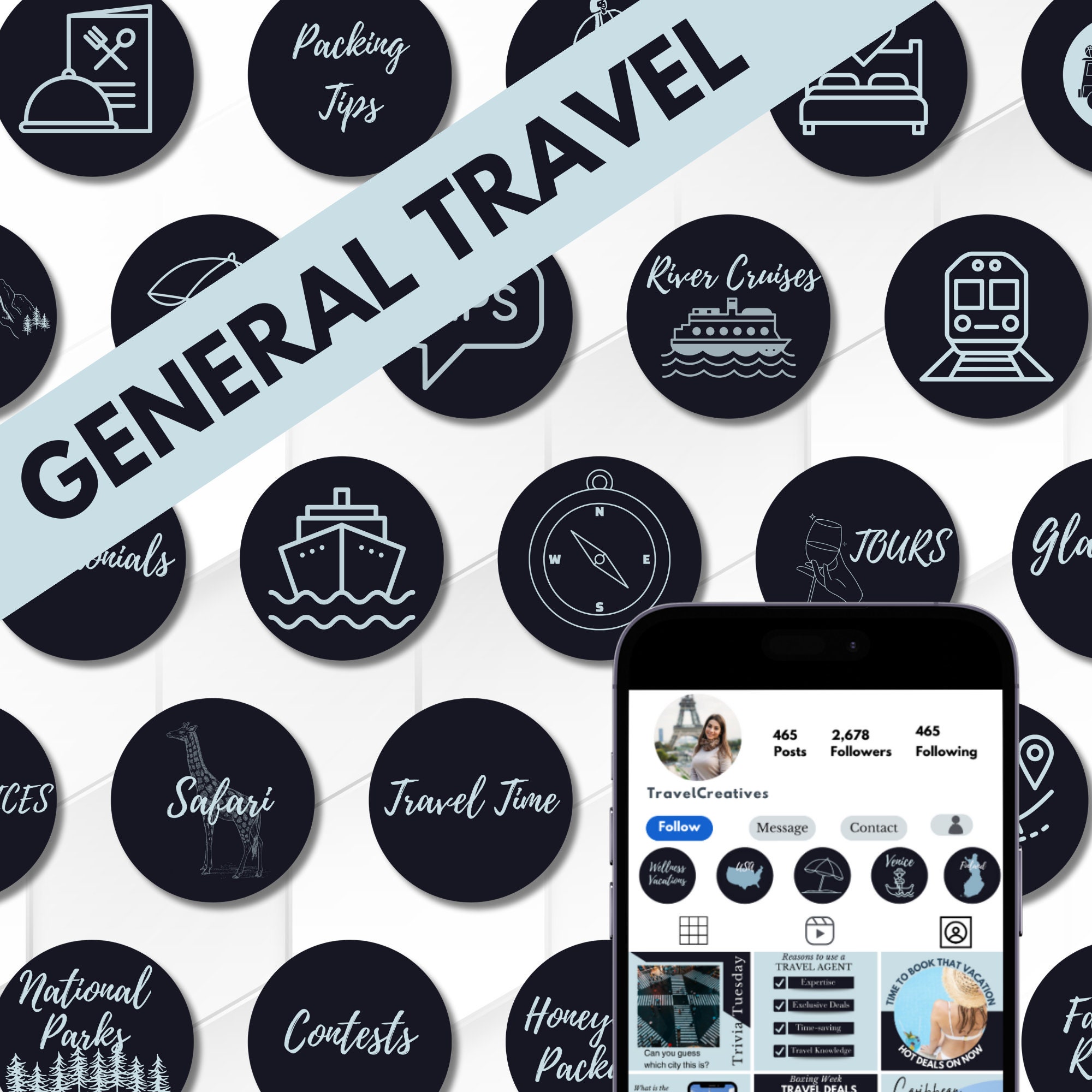 Travel Instagram Highlight Cover, Travel Highlight Cover Bundle ...
