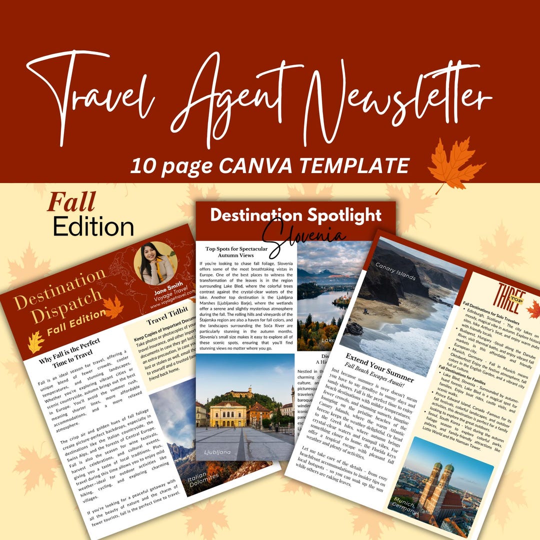 Travel Agent Newsletter Canva Template, Travel Agency Marketing Email ...