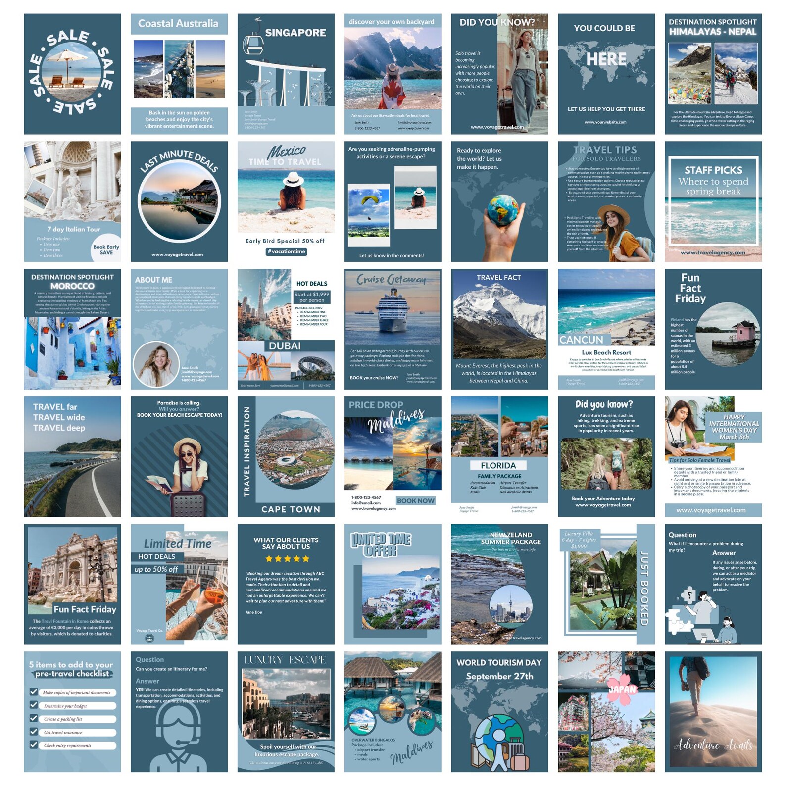 Travel Agent Instagram Social Media Template, Travel Social Media Post ...