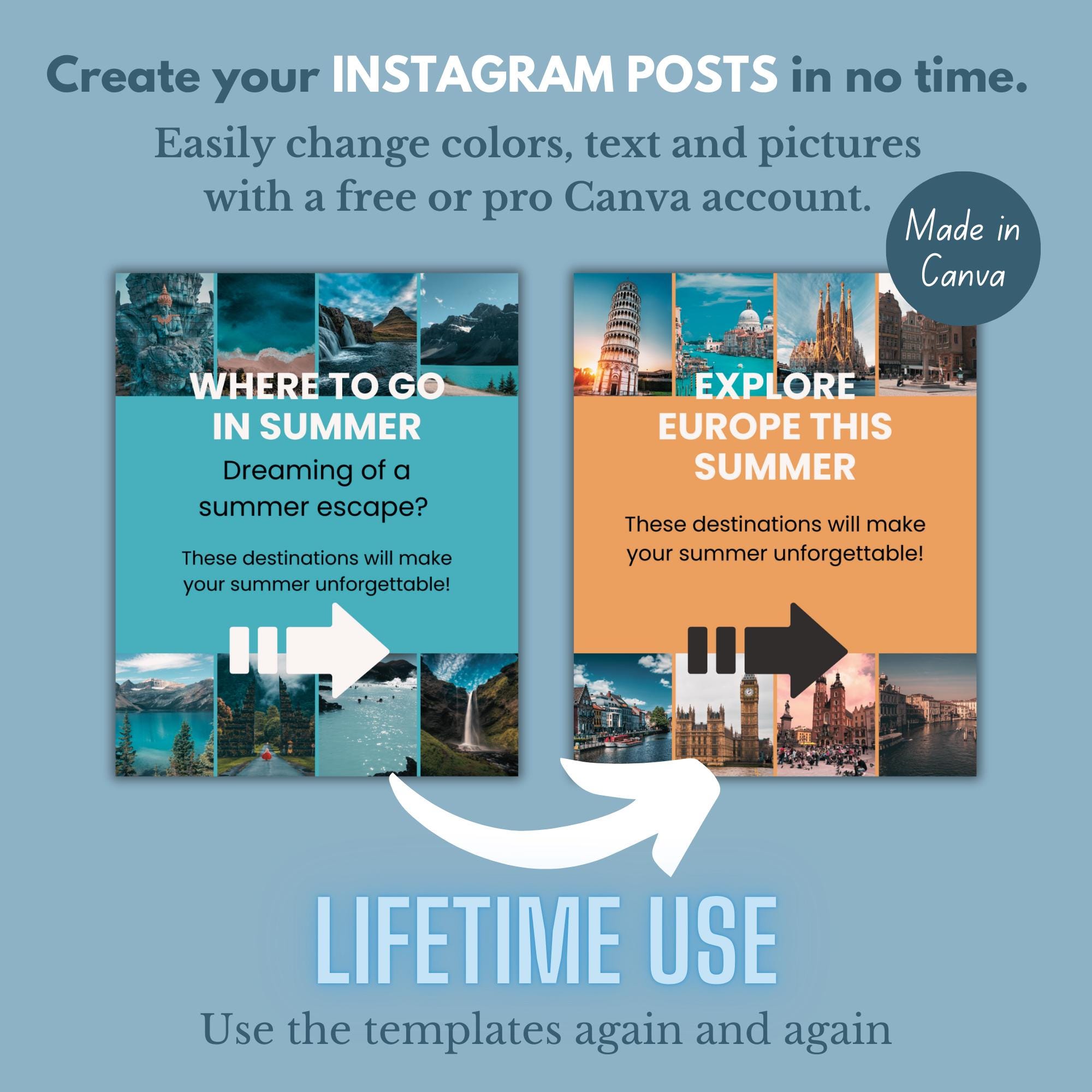 Travel Agent Instagram Carousel, Travel Social Media Content, Edit in ...