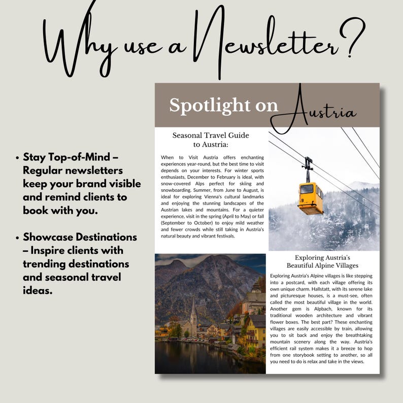 Travel Agent Newsletter Template, Travel Agency Marketing Content ...