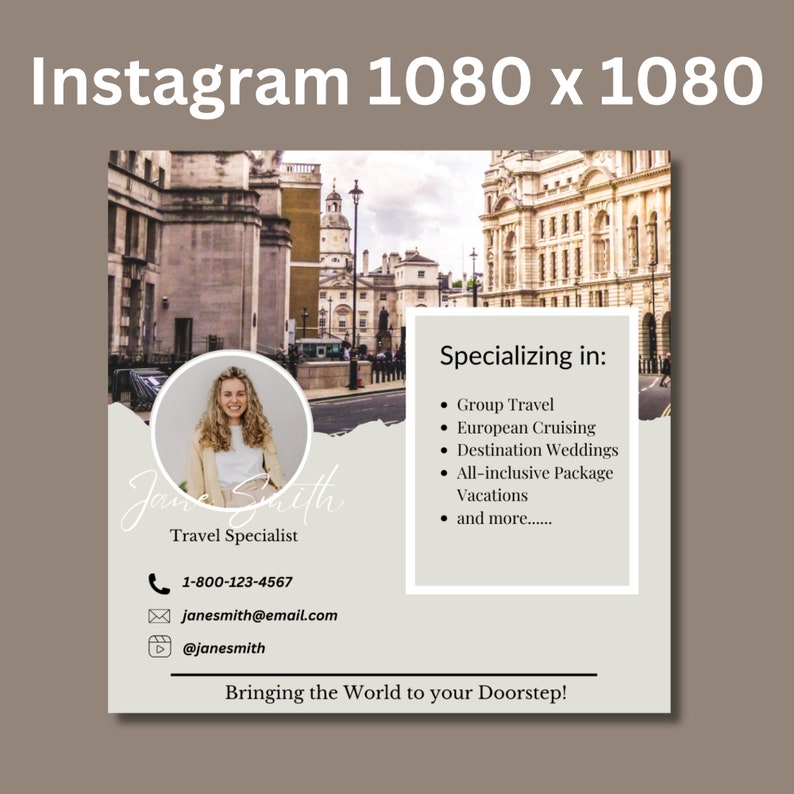 Travel Agent Introduction Flyer Template, New Travel Agency Instagram ...