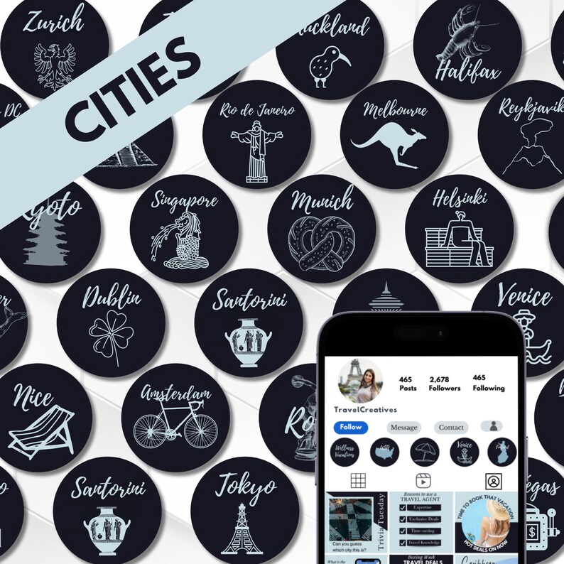 Travel Instagram Highlight Cover, Travel Highlight Cover Bundle ...