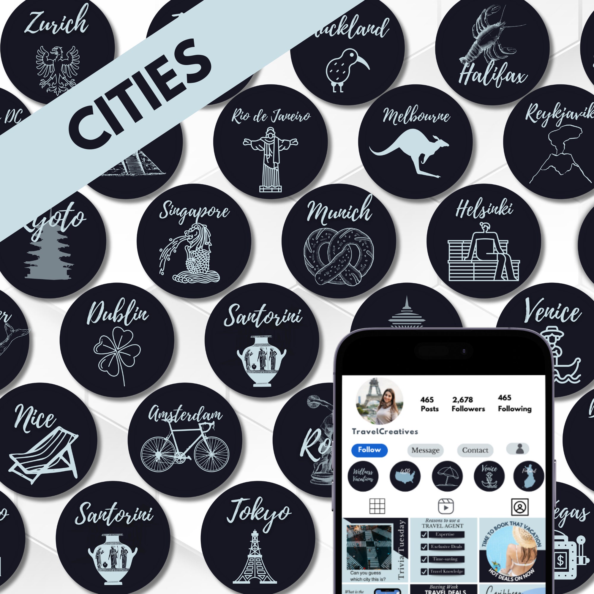 Travel Instagram Highlight Cover, Travel Highlight Cover Bundle ...
