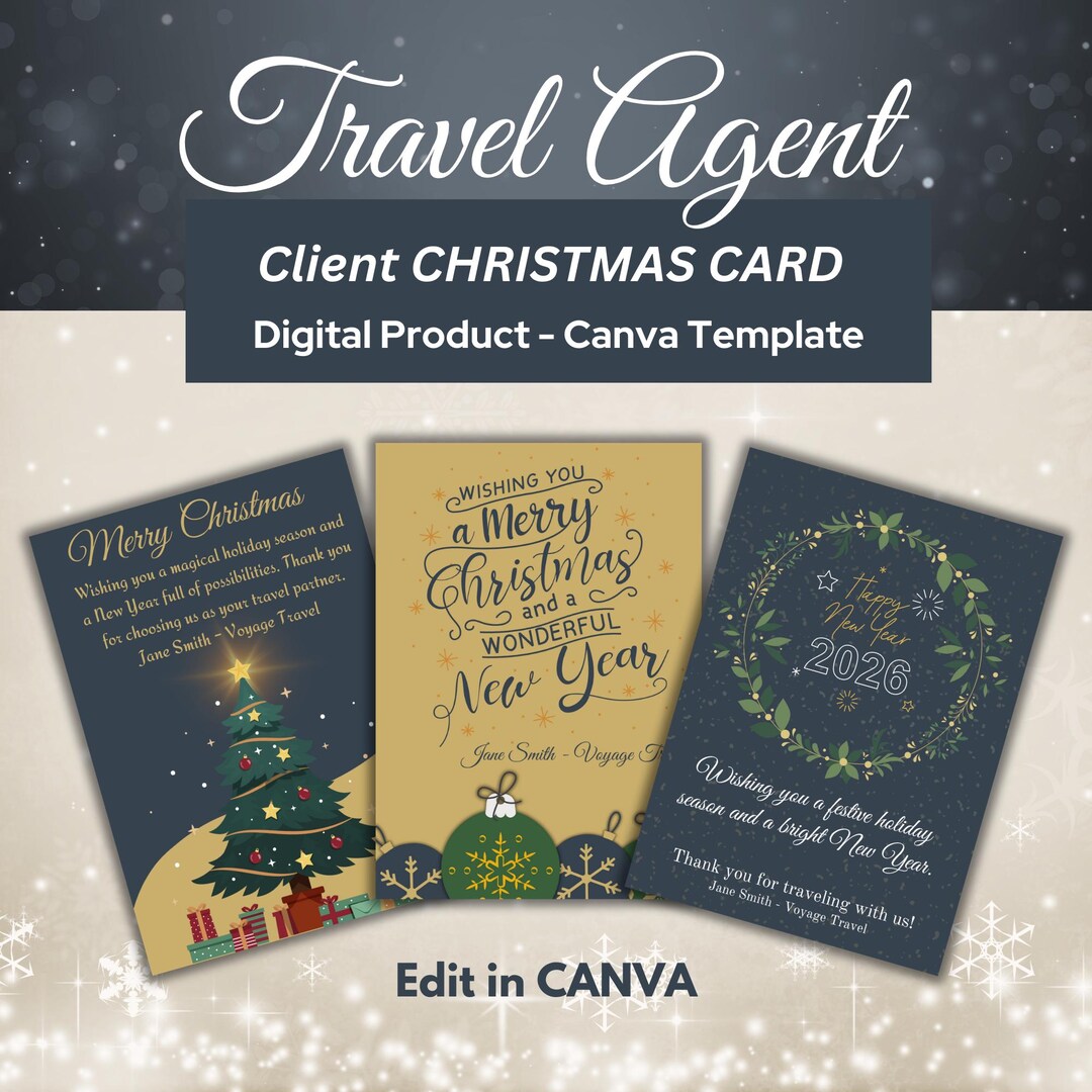 Travel Agent Christmas and Holiday Season Cards, Festive Cards for ...