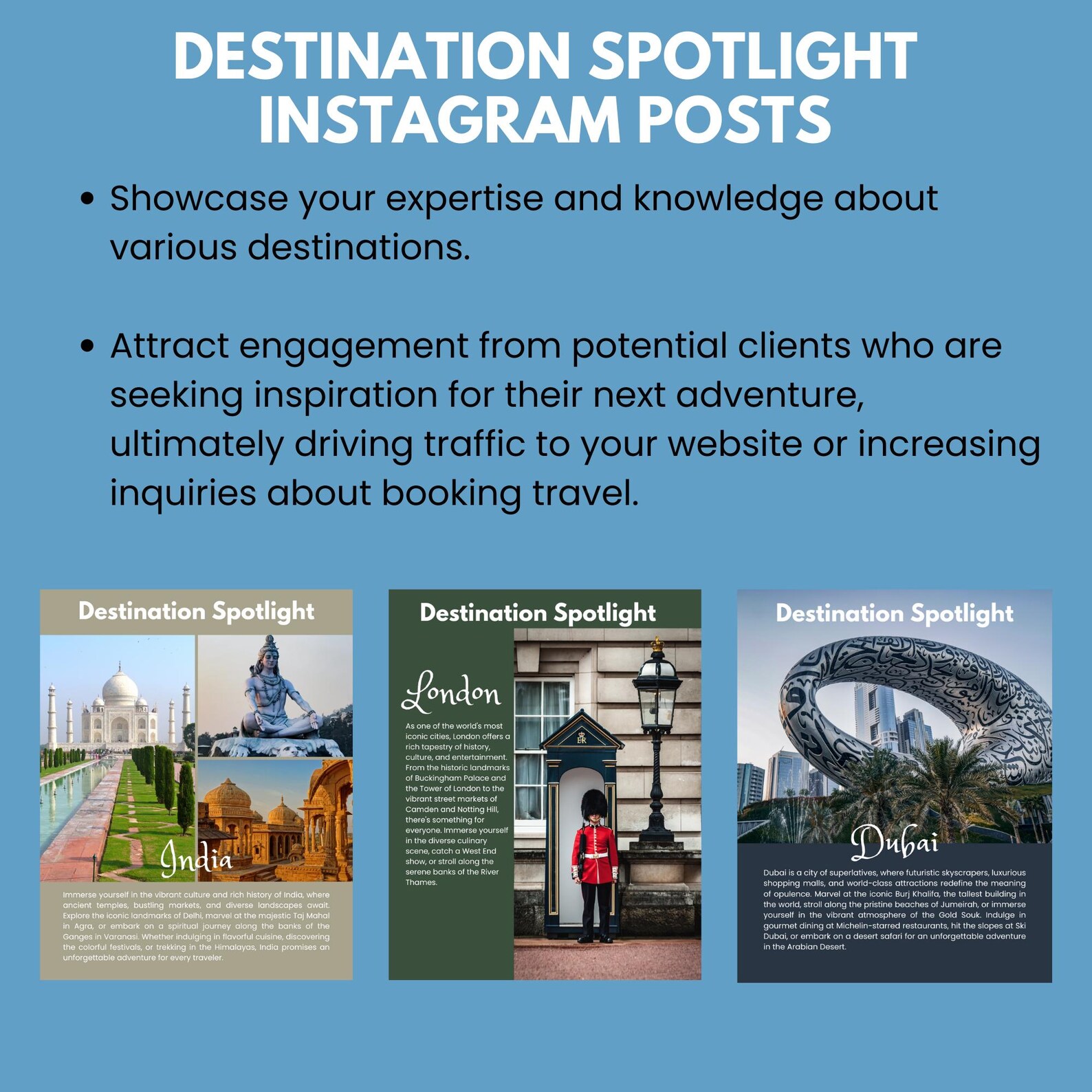 Travel Instagram Posts, Travel Done for You Content, Travel Agent ...