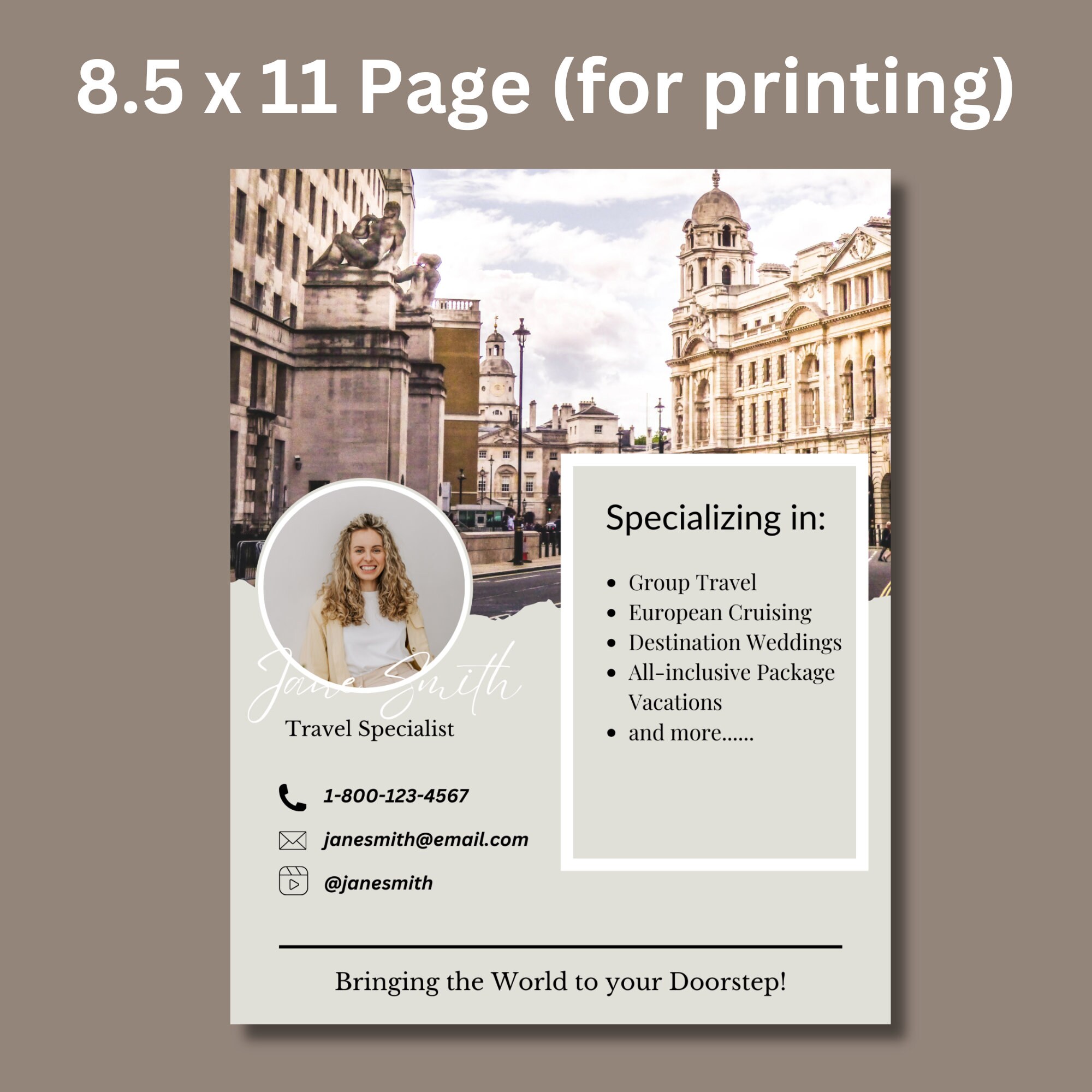 Travel Agent Introduction Flyer Template, New Travel Agency Instagram ...