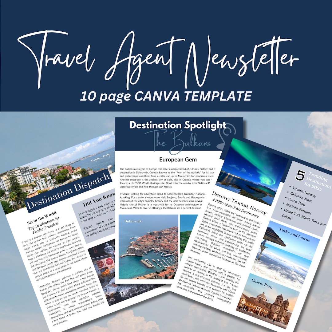 Travel Agent Newsletter Template, Travel Agency Marketing Content ...