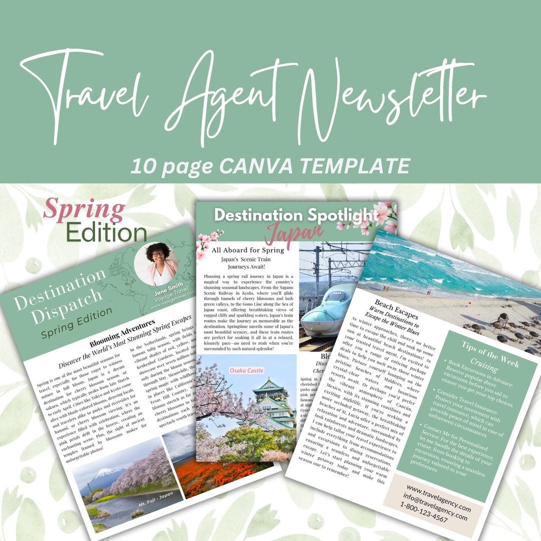 Travel Agent Newsletter Template, Travel Agency Marketing Content ...
