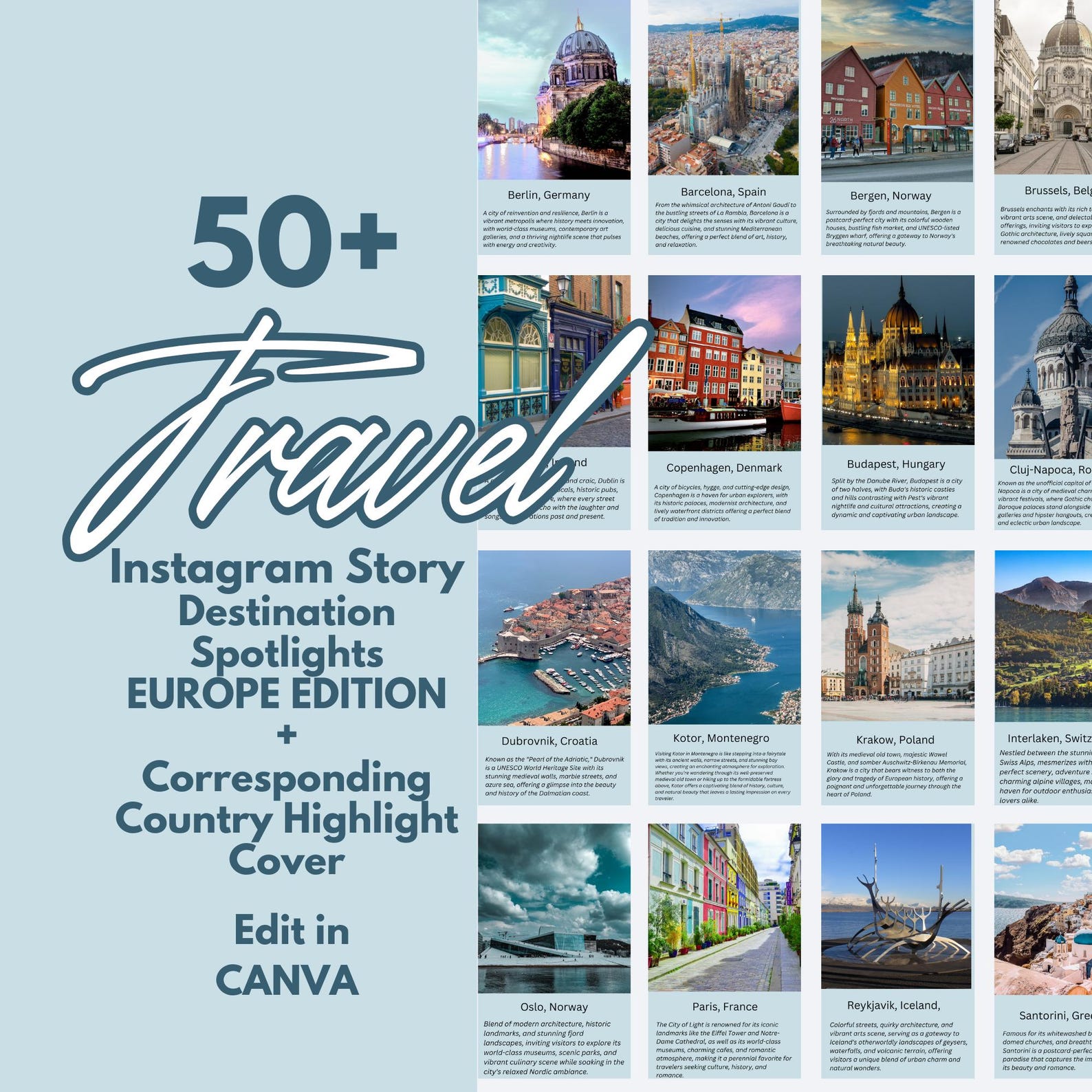 Travel Instagram Story Template, Social Media Done for You Travel ...