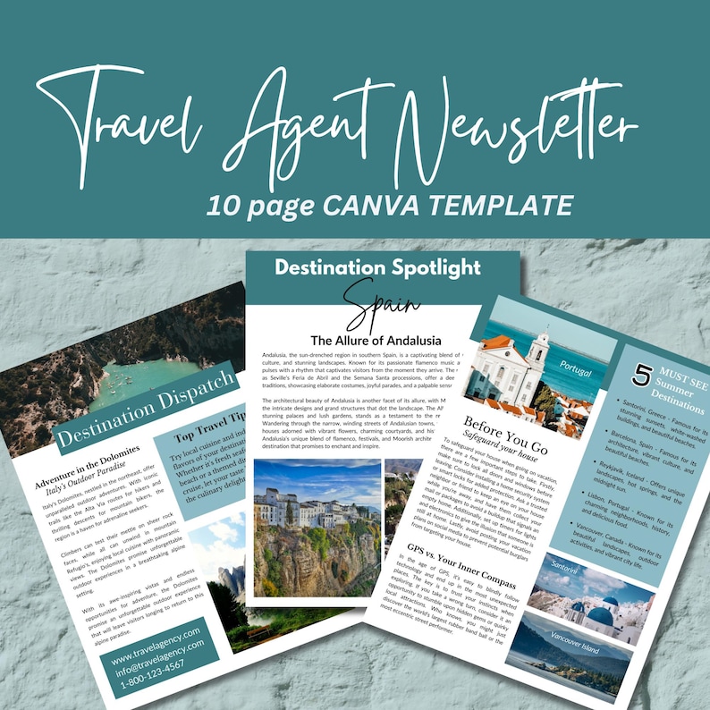 Travel Agent Newsletter Template, Travel Agency Marketing Content ...