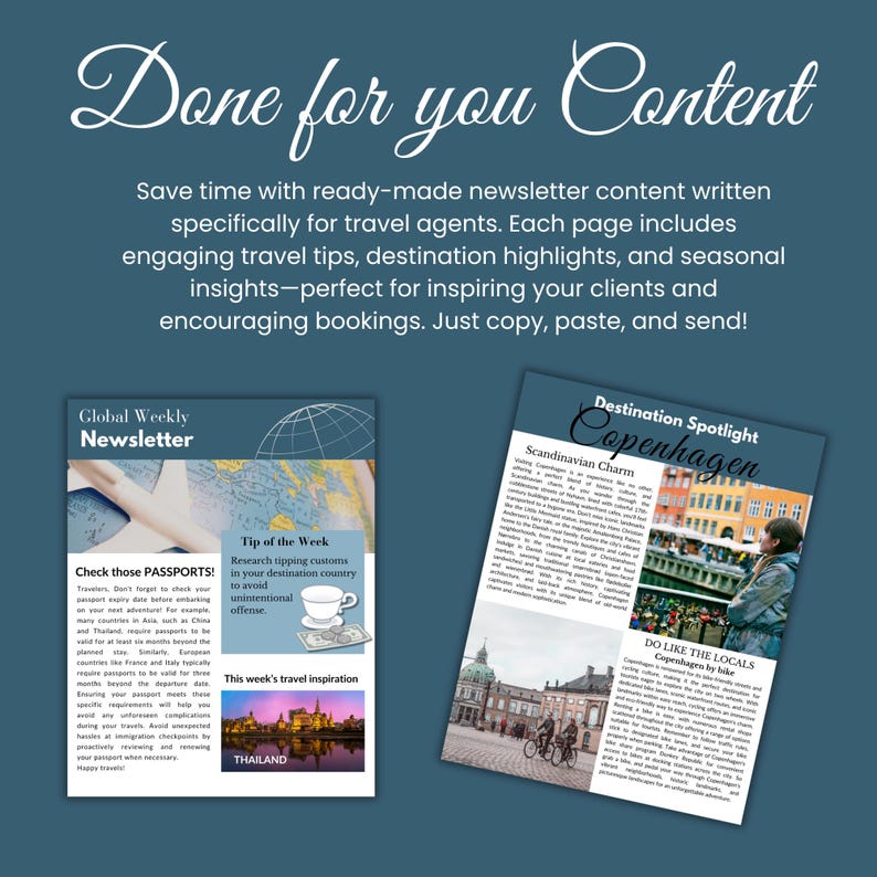 Travel Agent Newsletter Template, Travel Agency Marketing Content ...