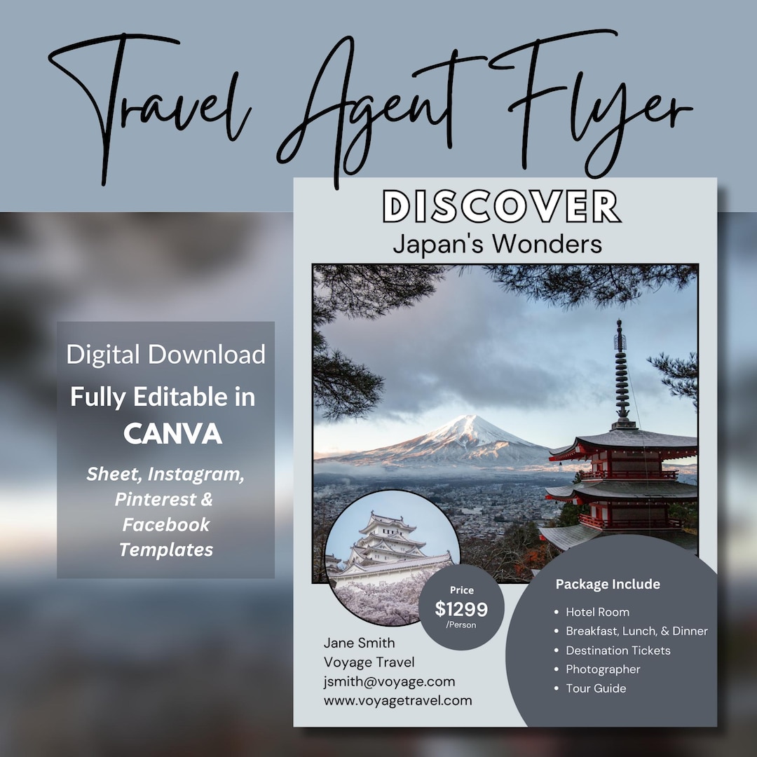 Travel Agent Flyer Template, Travel Marketing Material, Travel Advisor ...