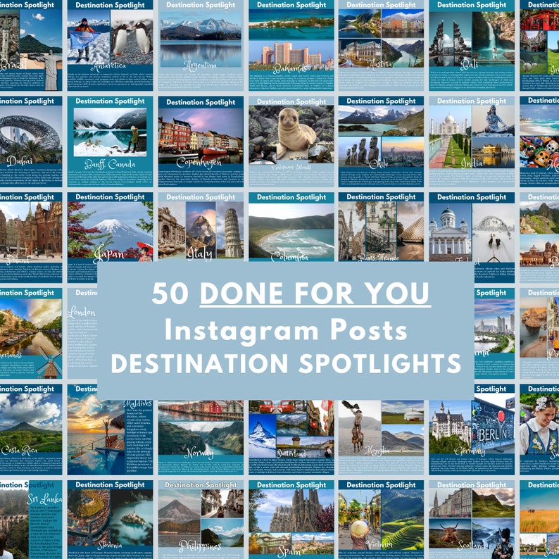 Travel Agent Instagram Post Bundle, Travel Social Media Content, Travel ...