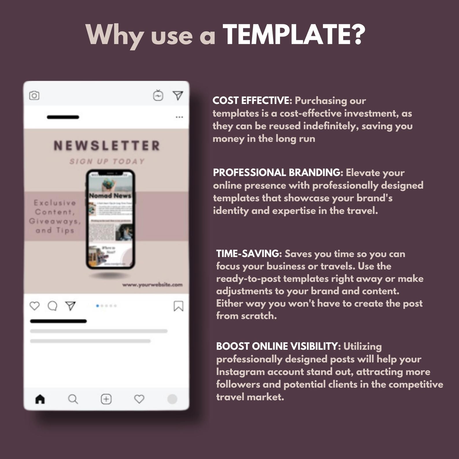 Travel Blogger Instagram Template, Travel Blogger Social Media, Travel ...