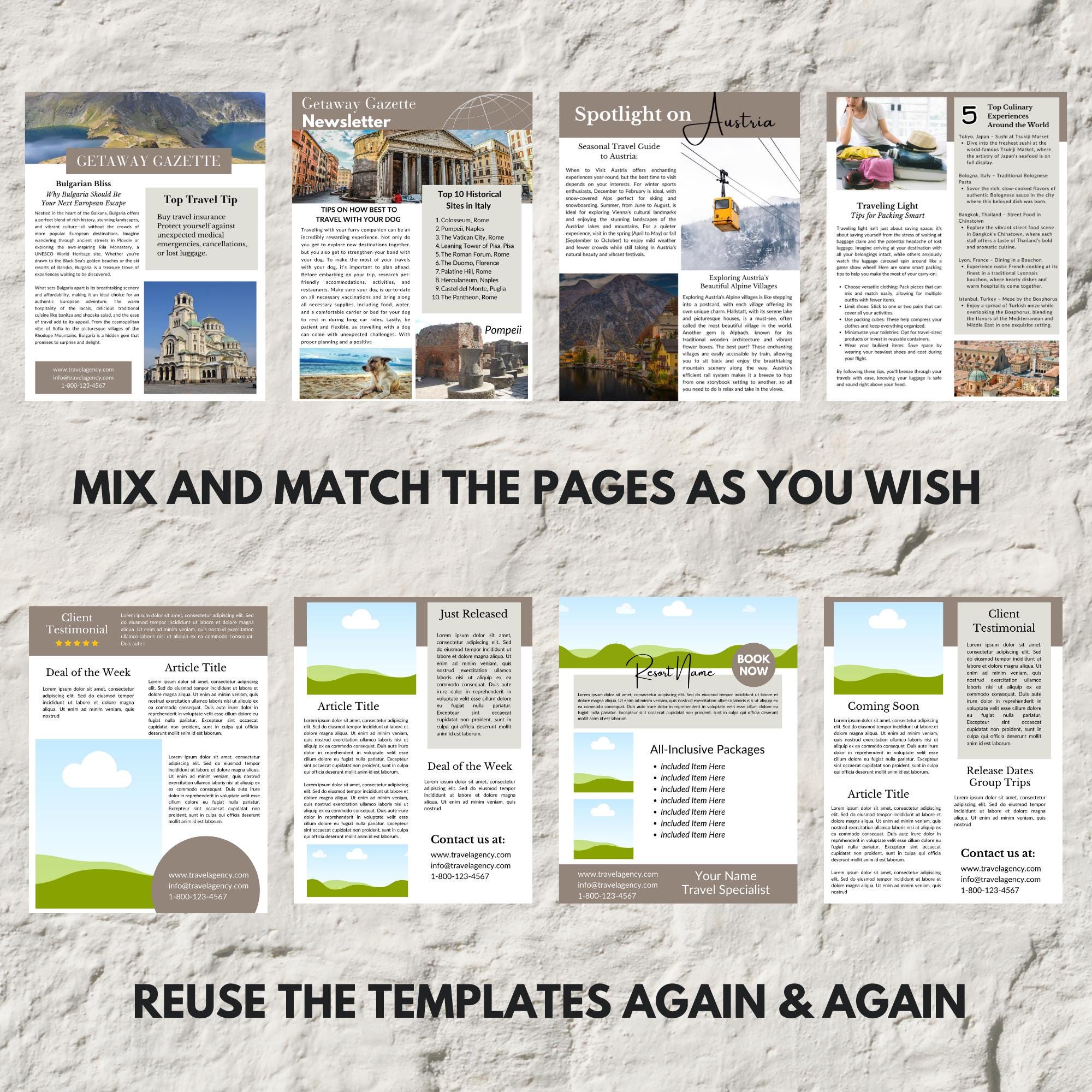 Travel Agent Newsletter Template, Travel Agency Marketing Content ...