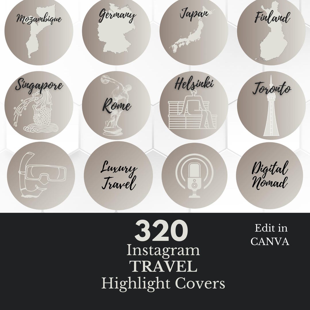 Travel Instagram Highlight Cover, Travel Highlight Cover Bundle ...