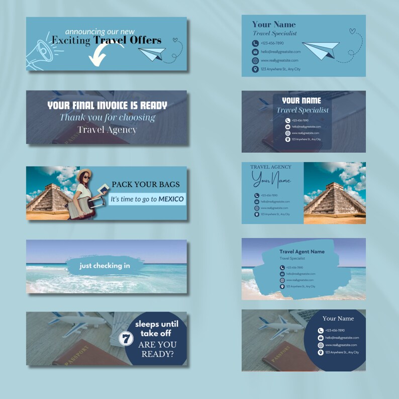 Travel Agent Email Header Banners, Matching Email Signature Canva ...
