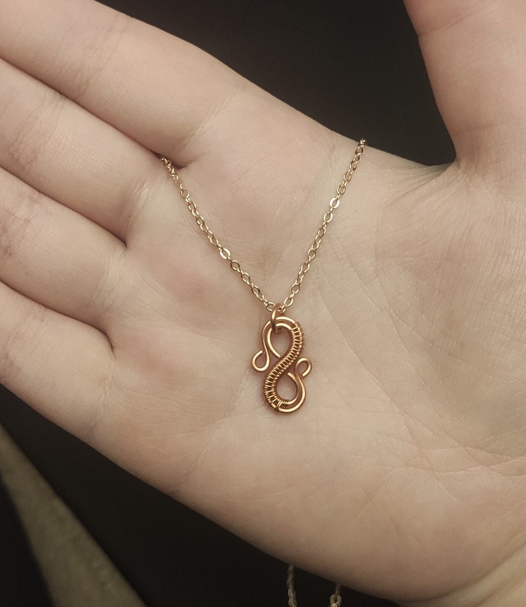 Wire-wrapped Snake Motif Mini Pendant, Handmade Copper Jewelry - Etsy