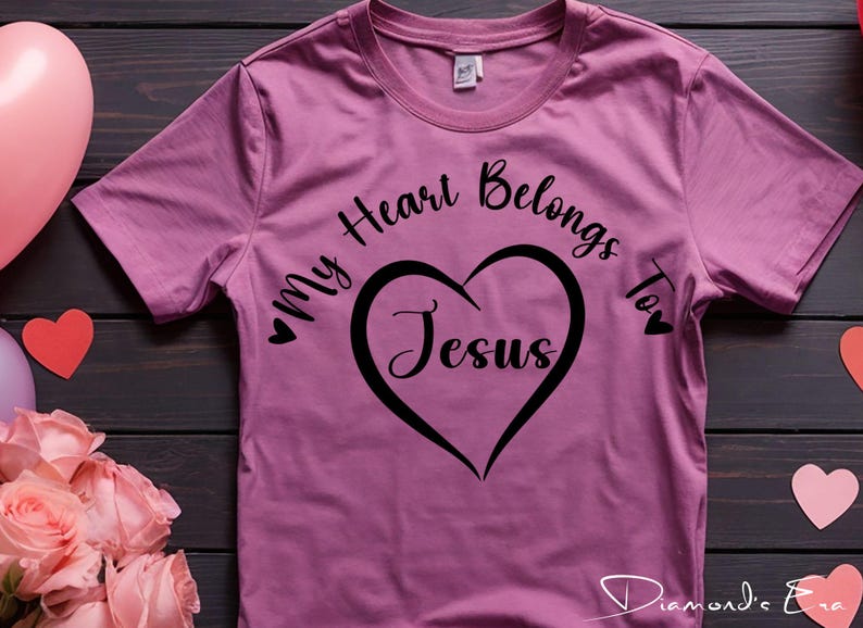 My Heart Belongs to Jesus SVG PNG: Christian Valentine's Day (digital ...