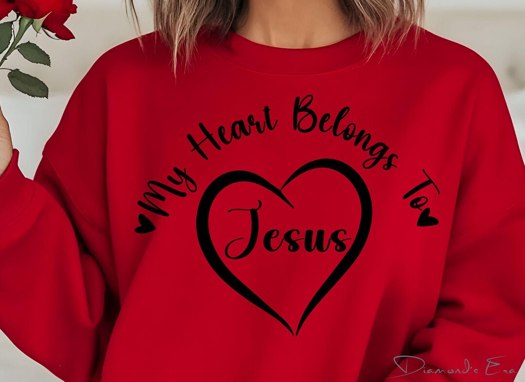 My Heart Belongs to Jesus SVG PNG: Christian Valentine's Day (digital ...