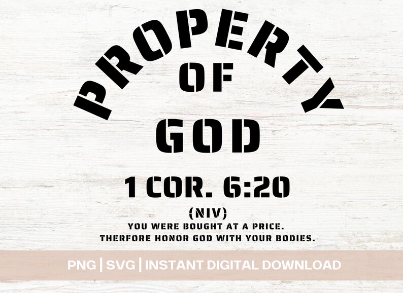 Property of God PNG SVG: Christian Design (digital Download) - Etsy