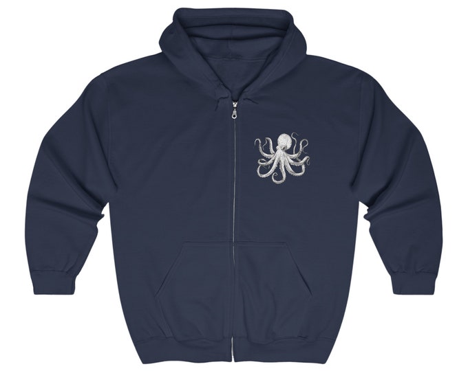 Kraken Zip Hoodie Octopus Design - Etsy Canada
