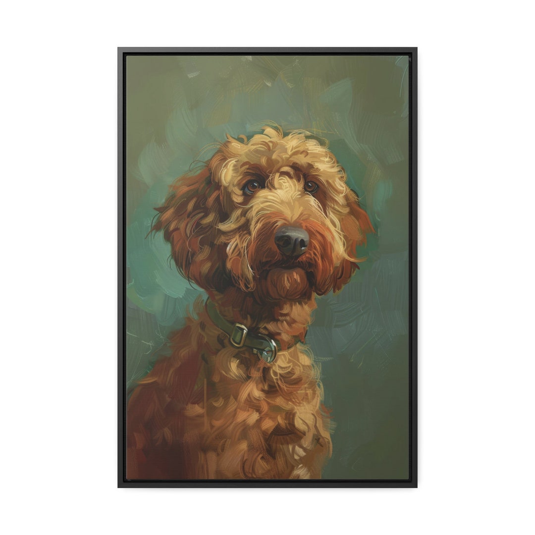 Goldendoodle Framed Canvas, Goldendoodle Framed Canvas, Wall Art, Home ...