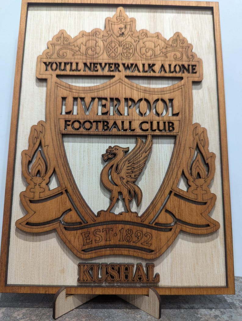 PERSONALISED LIVERPOOL Wooden 3D Plaque - Door/table Plaque, Football ...