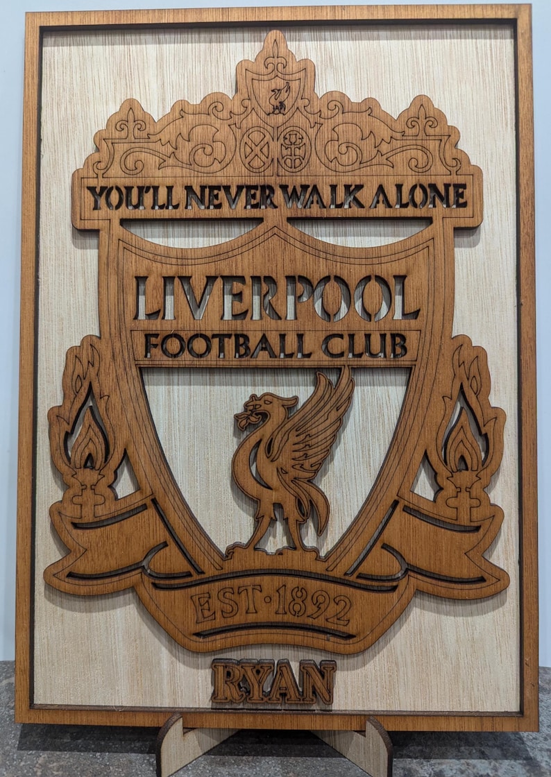 PERSONALISED LIVERPOOL Wooden 3D Plaque - Door/table Plaque, Football ...