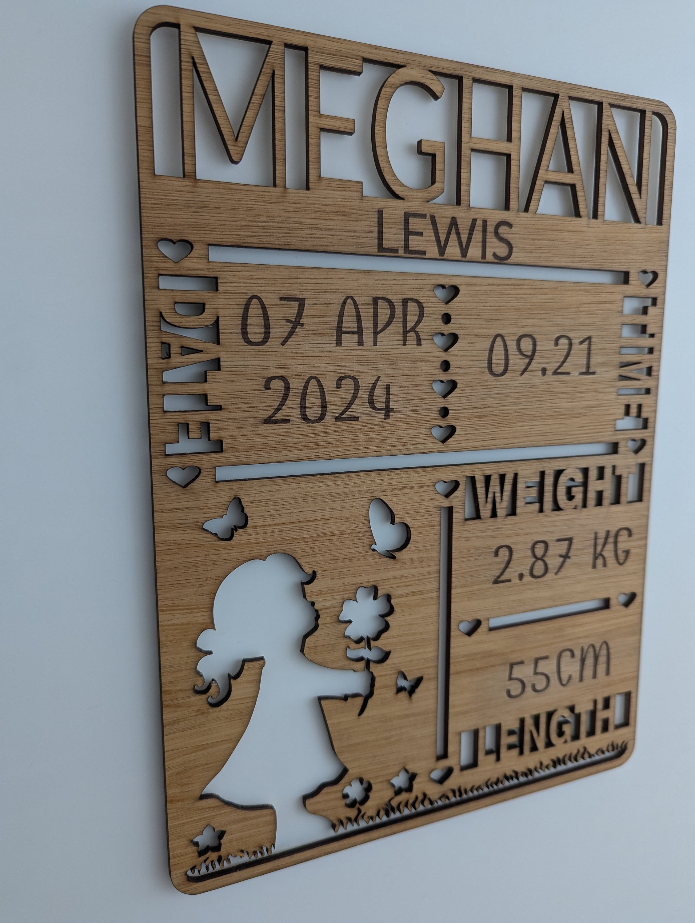 Personalised - Birth Stat Keepsake Sign – Plaque – Baby Birth ...