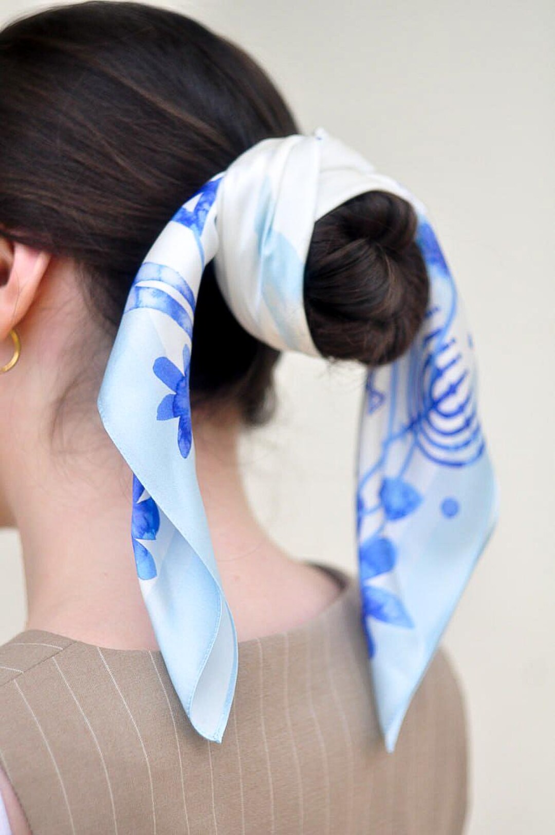 Luxurious Mulberry Silk Scarf With Jewish Symbolism. Celebrate Your ...