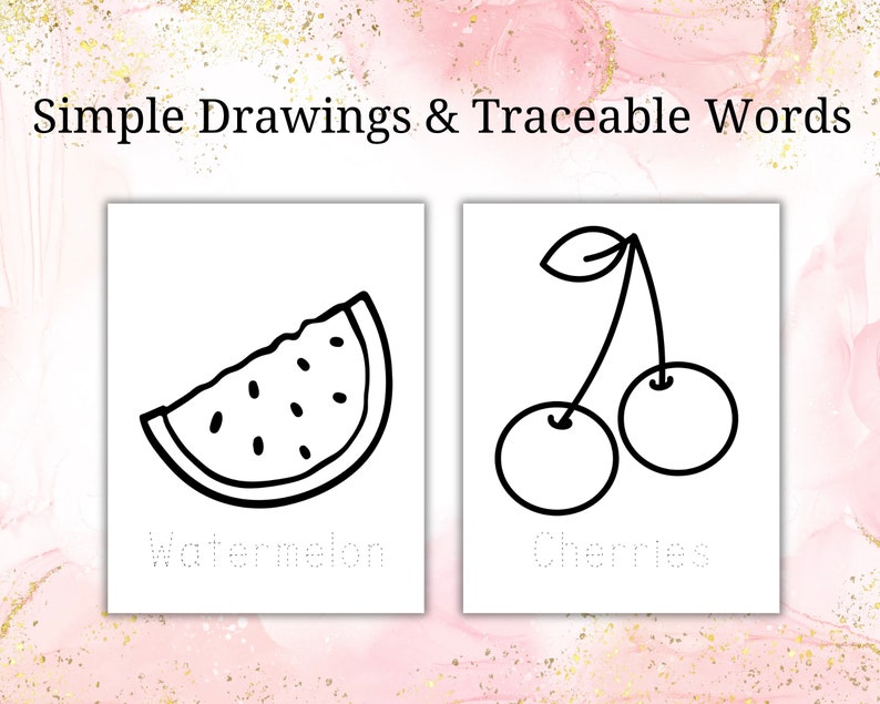 Coloring Sheet Tracing Busy Book Bundle for Kids, Fruit and Vegetables ...