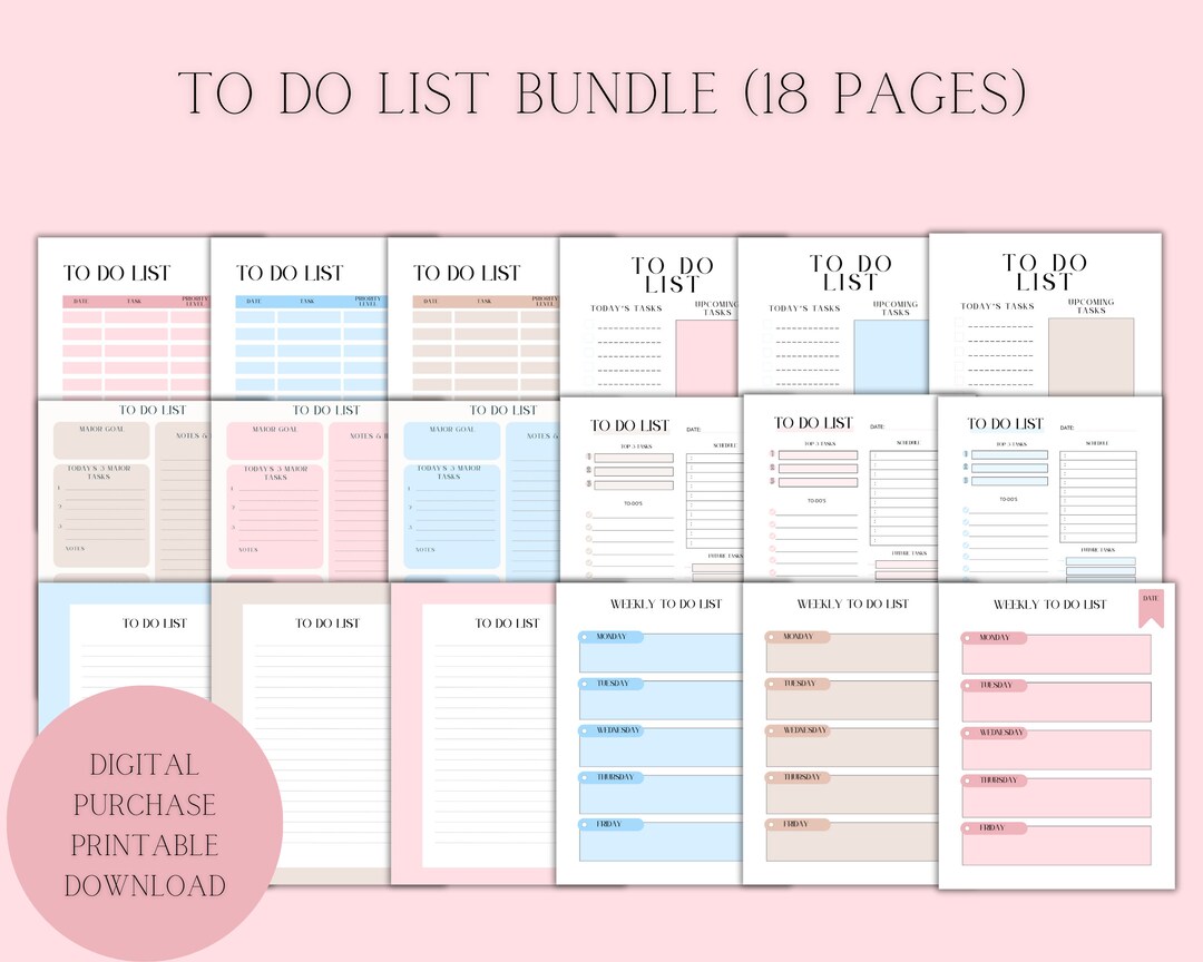 To Do List Printable, Habit Tracker Planner Bundle, Daily Planner ...