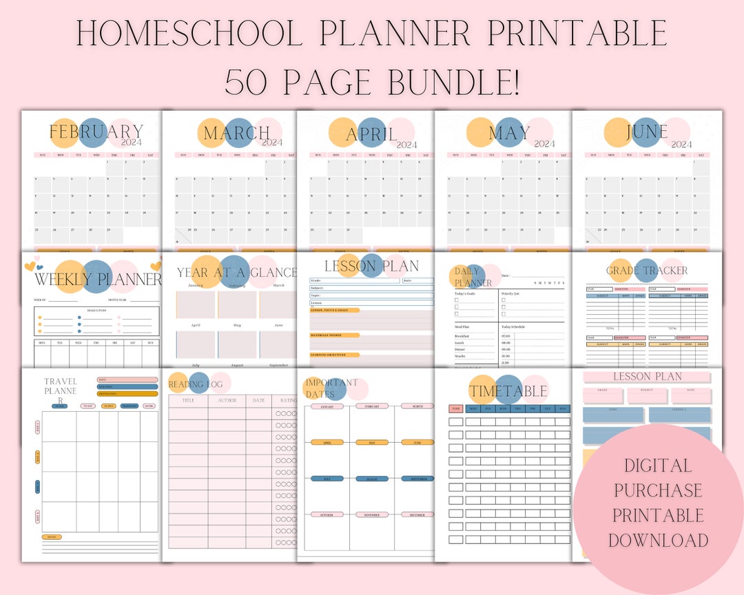 Teacher Planner Printable Bundle, Homeschool Planner High School and ...