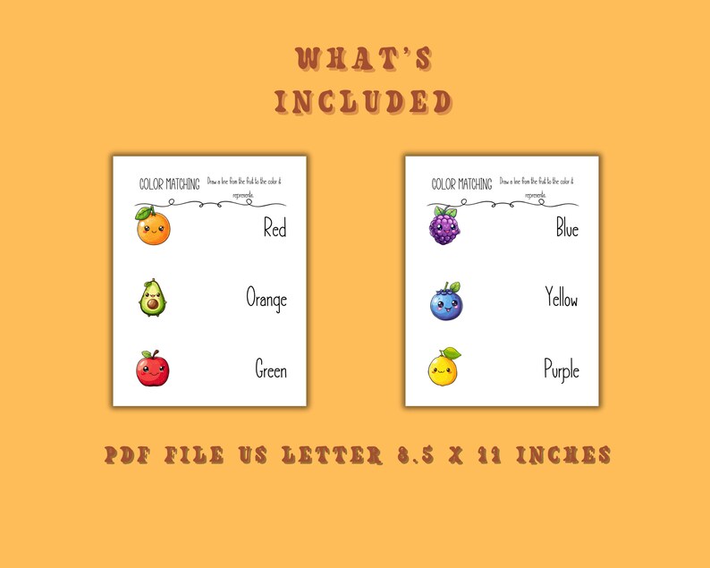 Toddler Activity Printable Worksheet for Toddlers, Color Matching Fruit ...