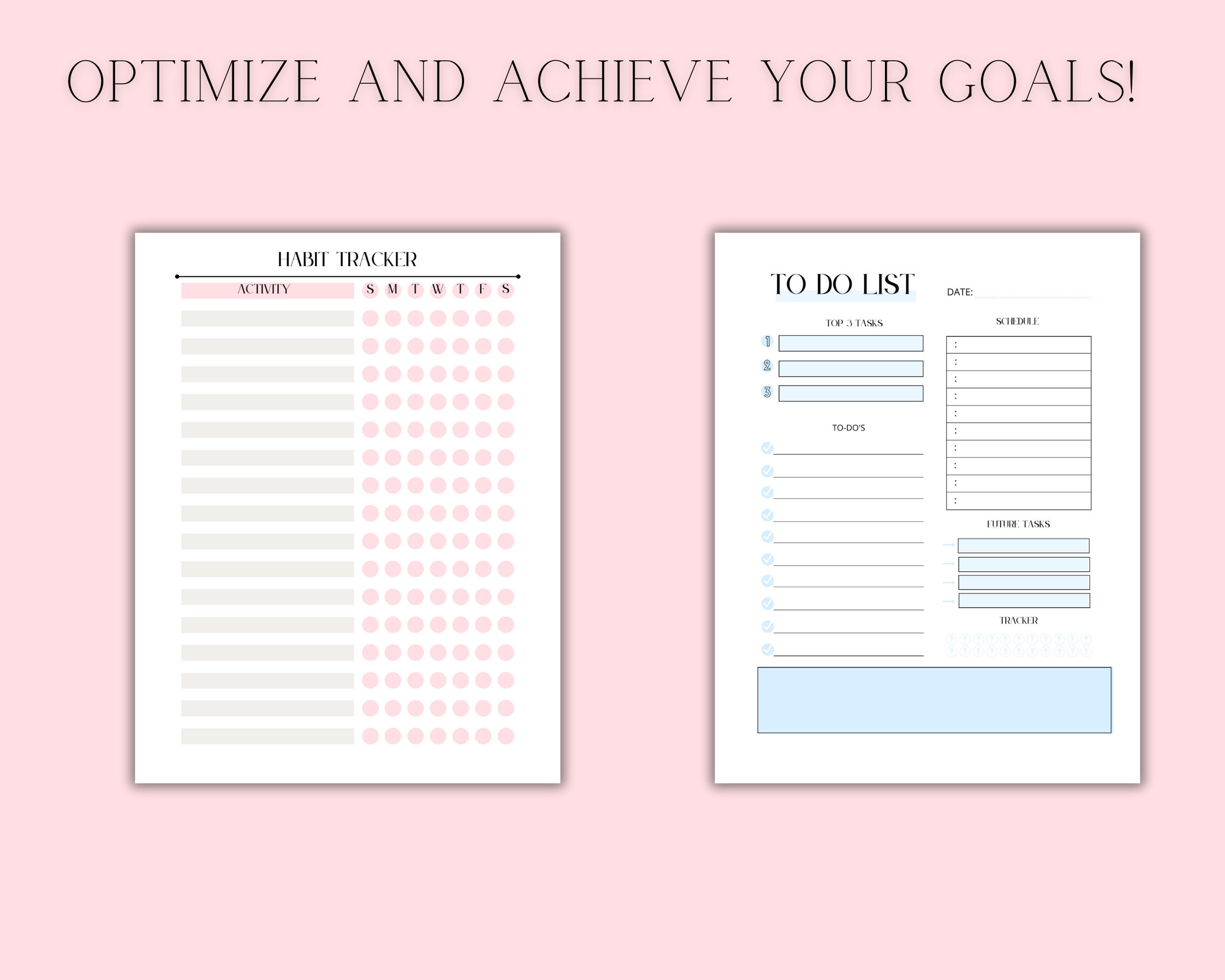 To Do List Printable, Habit Tracker Planner Bundle, Daily Planner ...