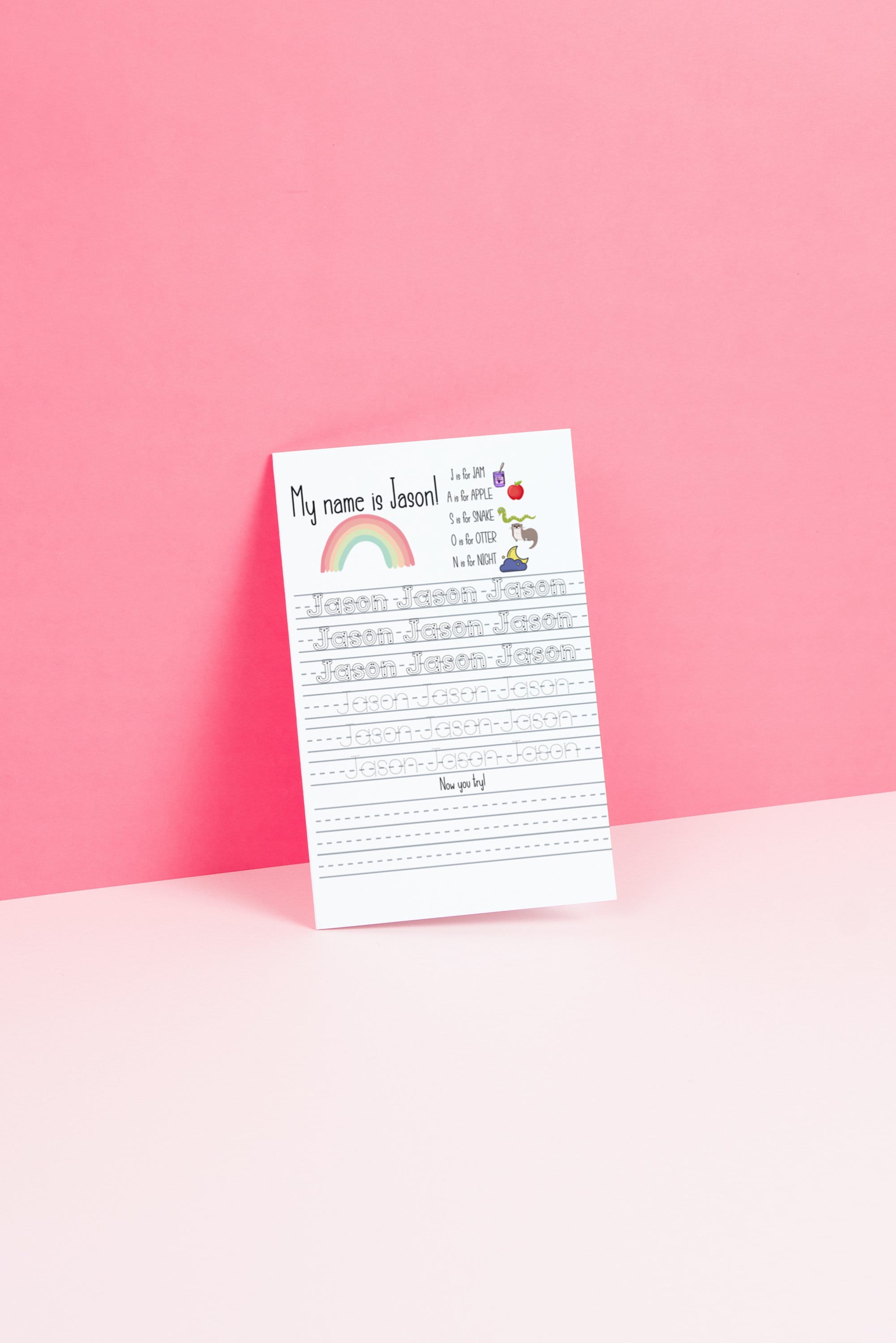 Custom Name Tracing Worksheet for Preschool, Handwriting Practice ...