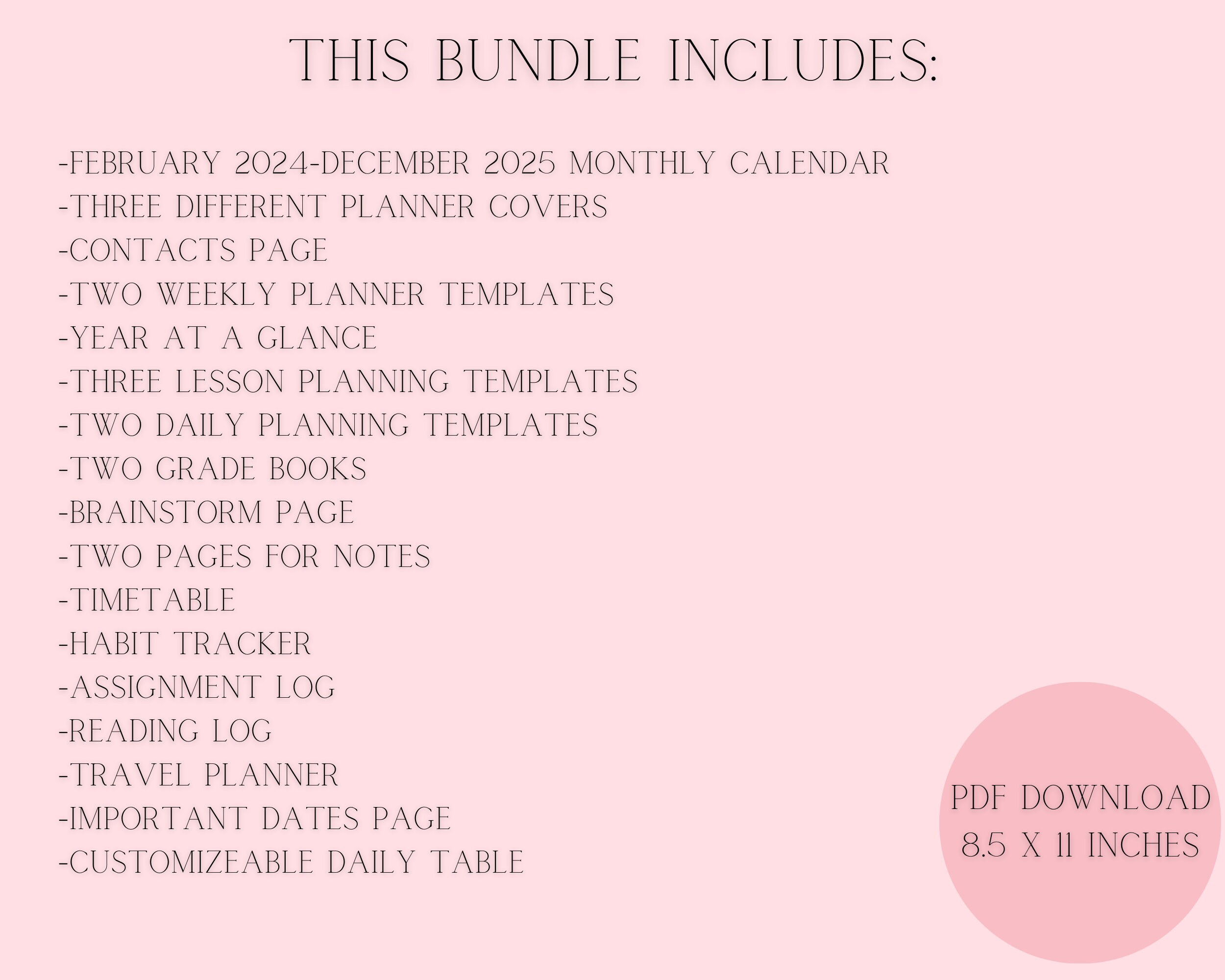 Teacher Planner Printable Bundle, Homeschool Planner High School and ...