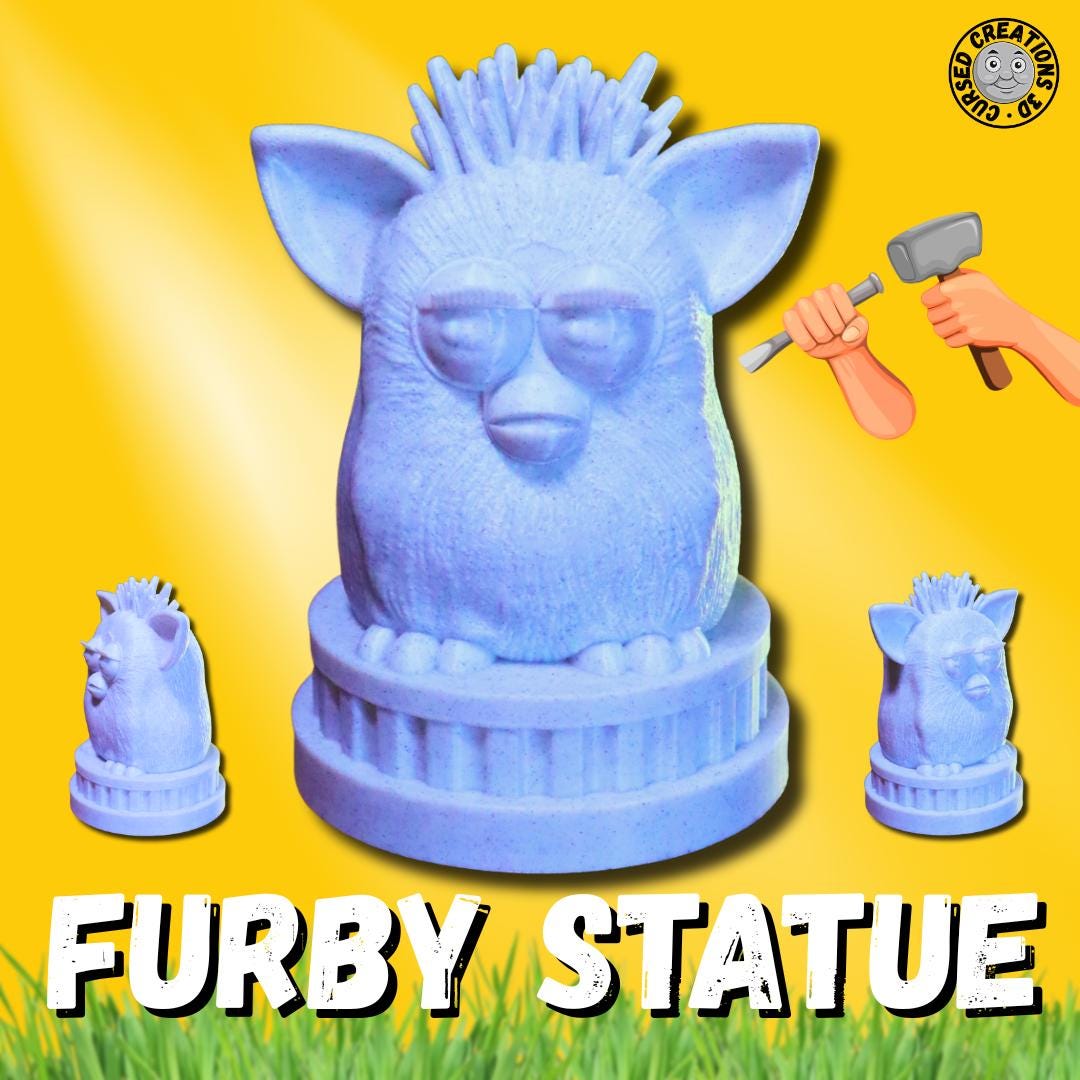 Fur-b Statue | Cursed Meme | 90s | 3D Print | Funny Millennial Gift - Etsy