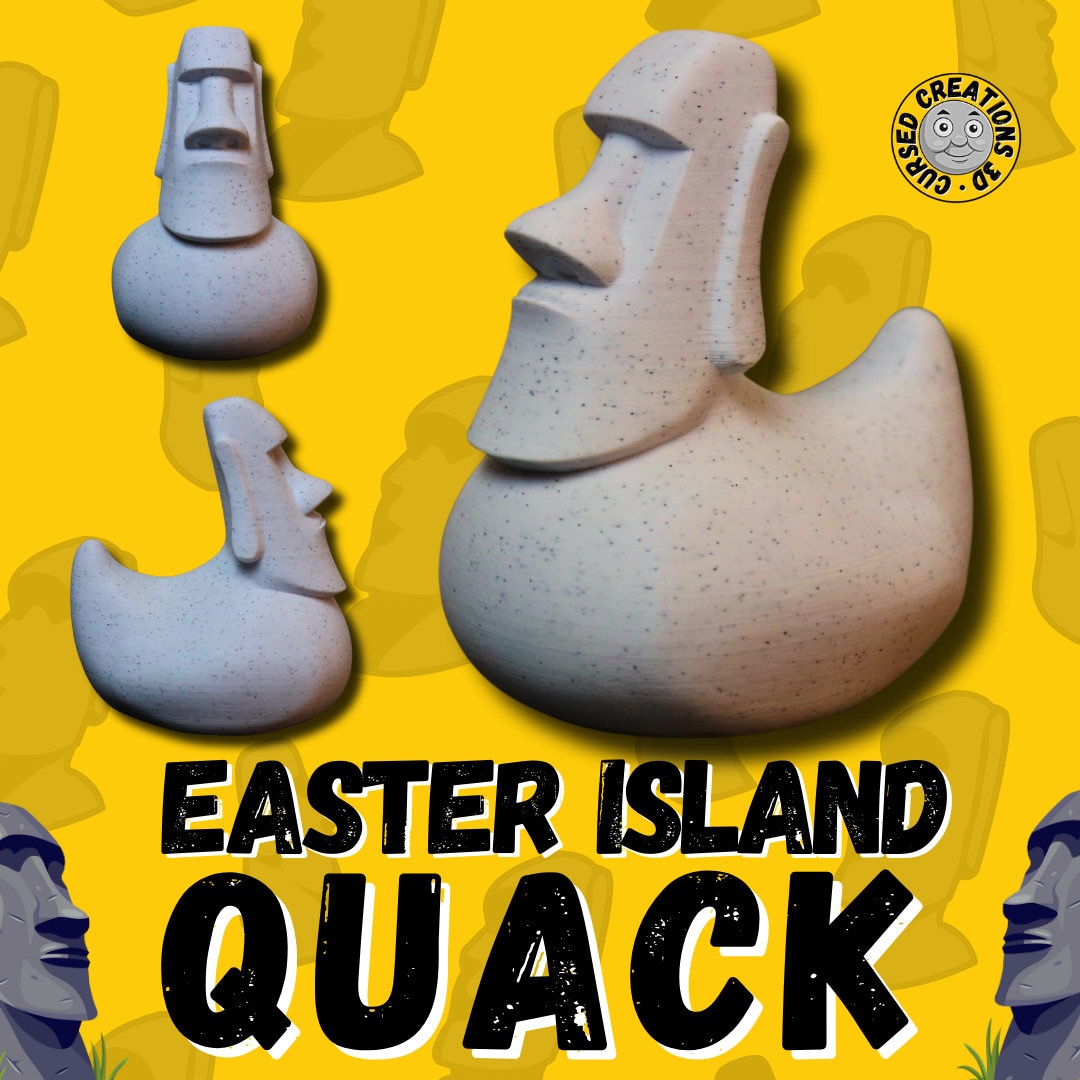 Easter Island Moai Duck: 3D Printed Stone Effect Collectible - Etsy