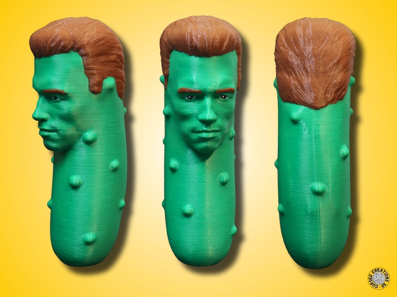 Pickled Arnie Figure Cursed Pickle Celebrity Meme Gift - Etsy