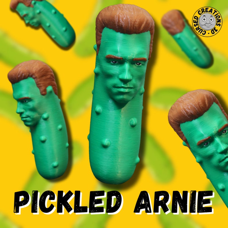 Pickled Arnie Figure Cursed Pickle Celebrity Meme Gift - Etsy