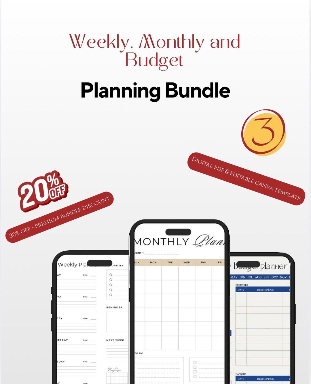 Ultimate Planning Bundle – Weekly Planner, Monthly Planner + Monthly ...