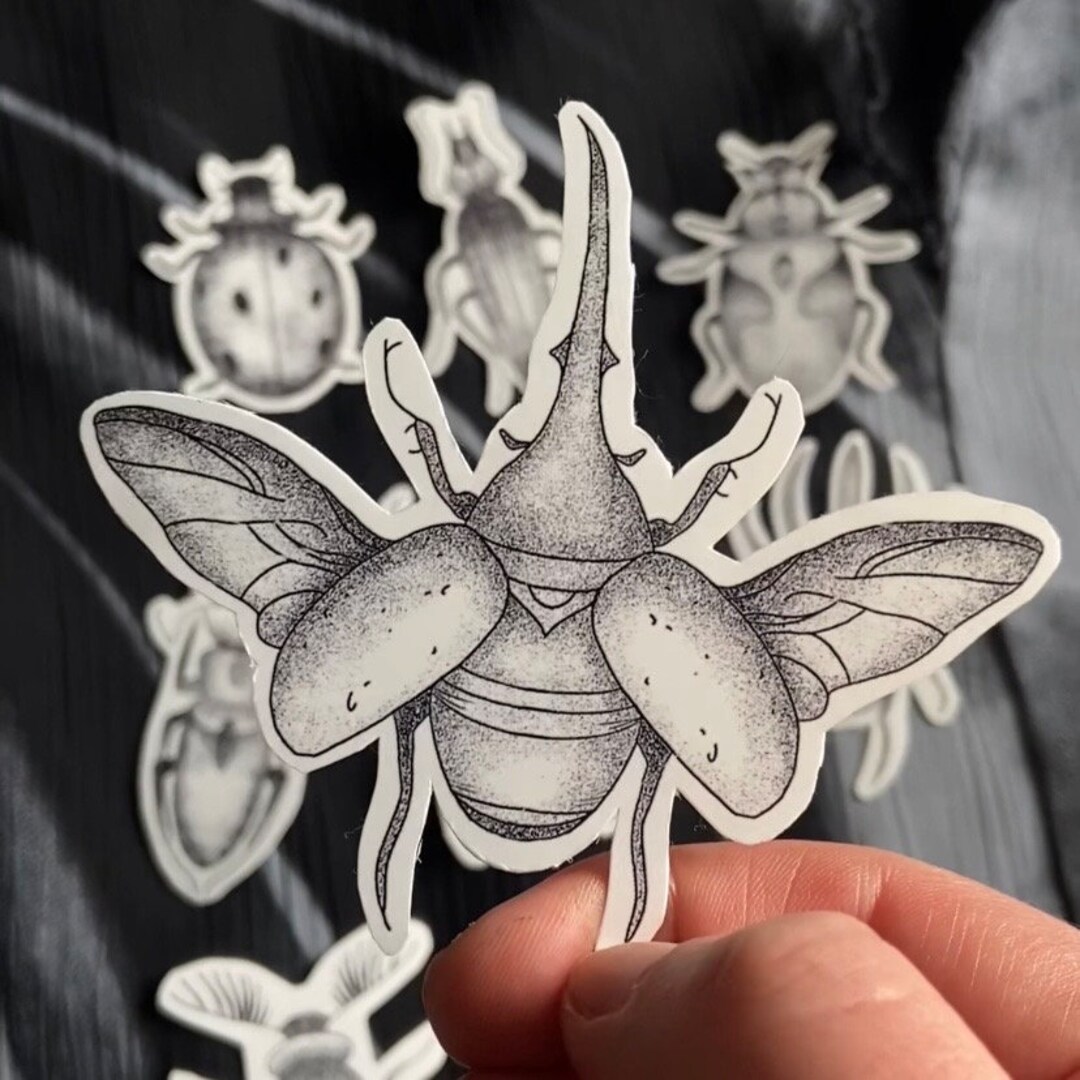BEETLES AND BUGS Sticker Pack Pack of 8 Stickers Tattoo Bug ...