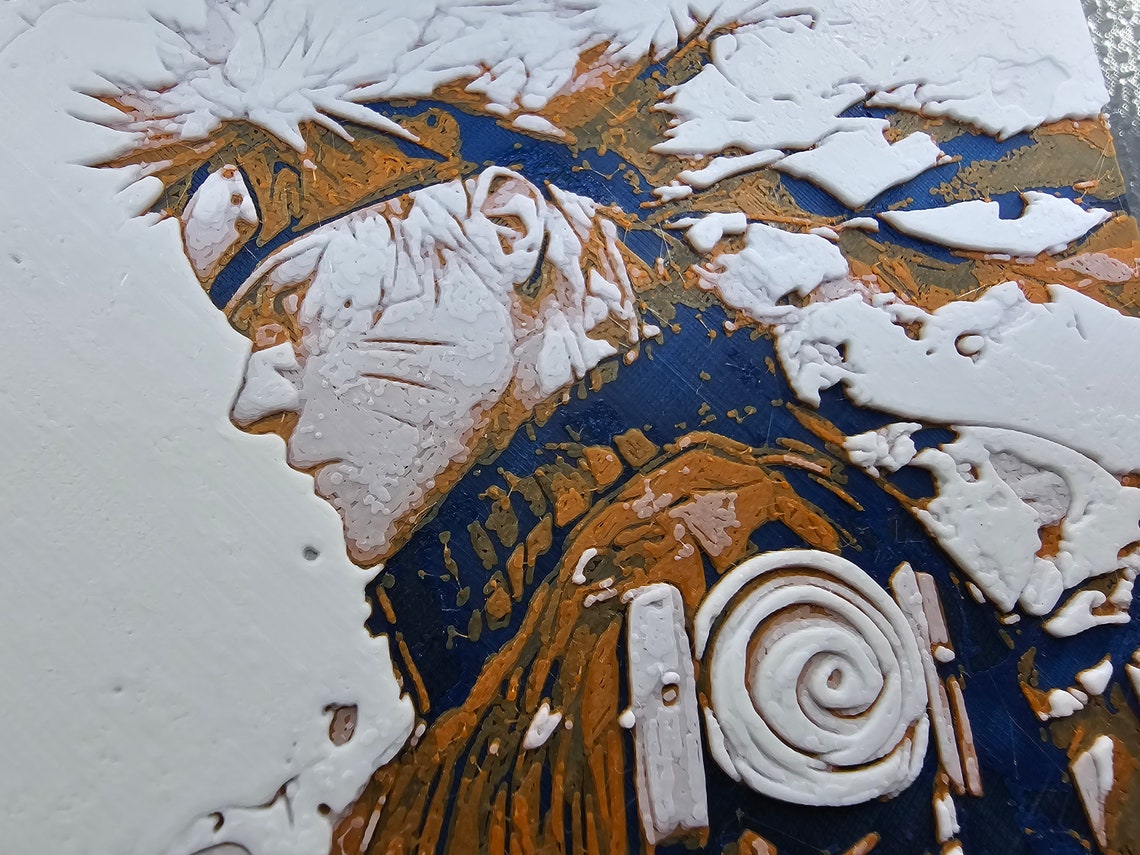 Naruto, Illustrative Art, 3D Printed Picture With Stand, Bas-relief ...