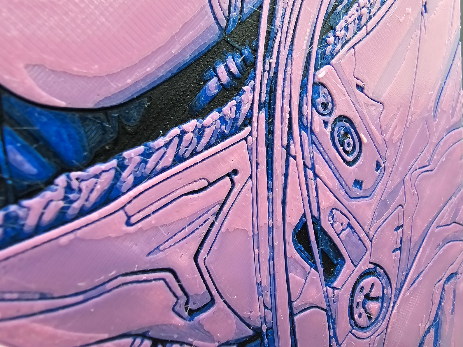 Cyberpunk Girl, Illustrative Art, 3D Printed Picture With Stand, Bas ...