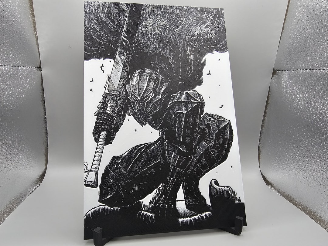 Berserk Guts 3D Printed Manga Panel, Bas-relief Art Collectible Decor ...